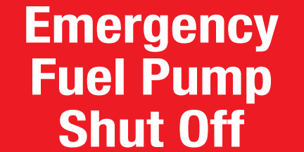 CAS-63-EFPSO - 6"W x 3"H Emergency Fuel Pump Shut Off - Aluminum Sign ...